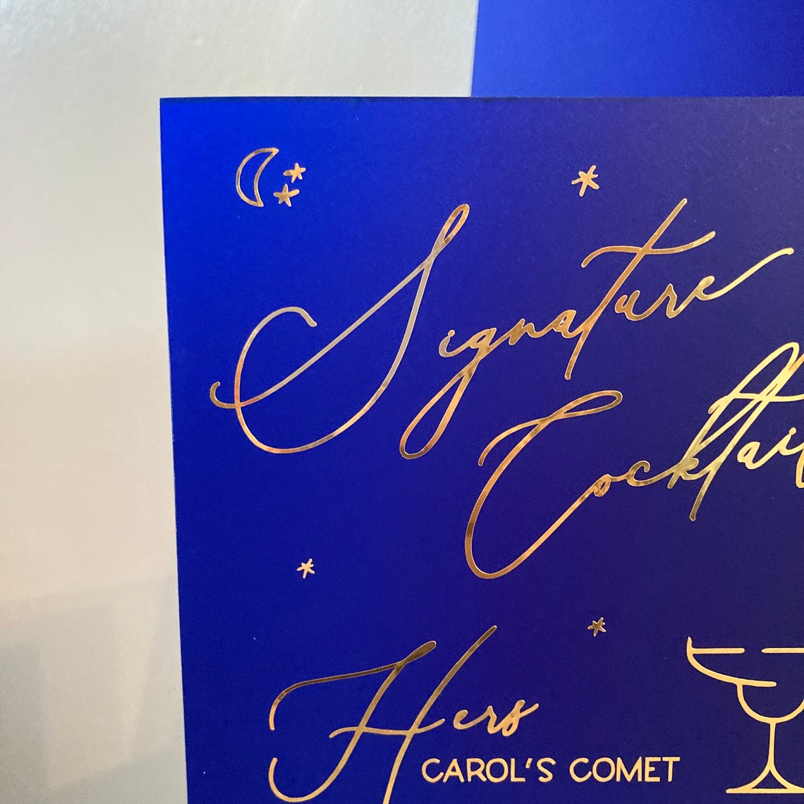 Blue Acrylic Signature Cocktail Sign: Celestial Wedding Bar Menu - Etsy