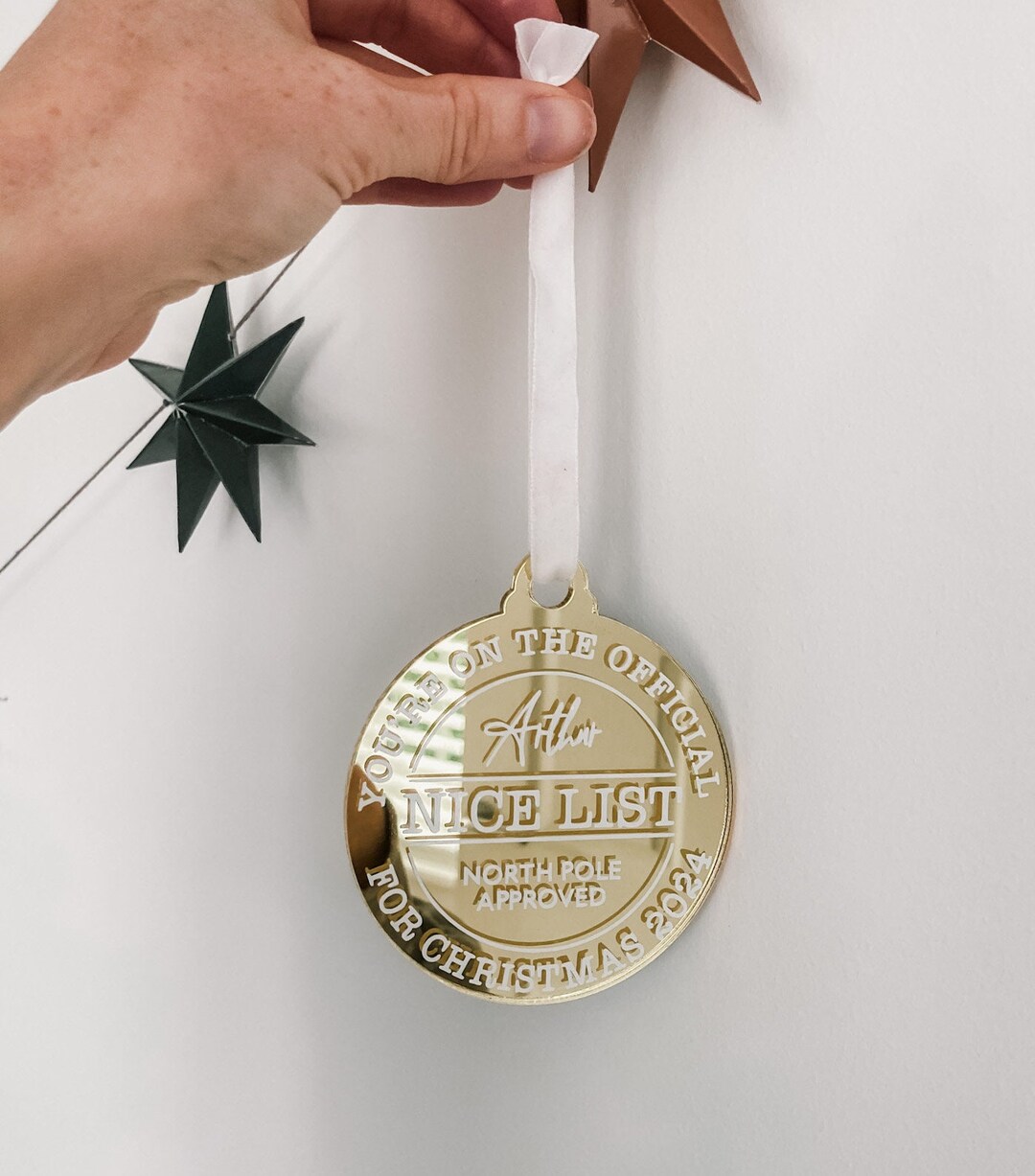 Personalised Nice List Bauble, First Christmas Bauble, Personalised ...