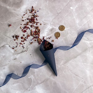 Navy Blue and Gold Confetti Cones, Celestial Wedding, Moon & Stars ...