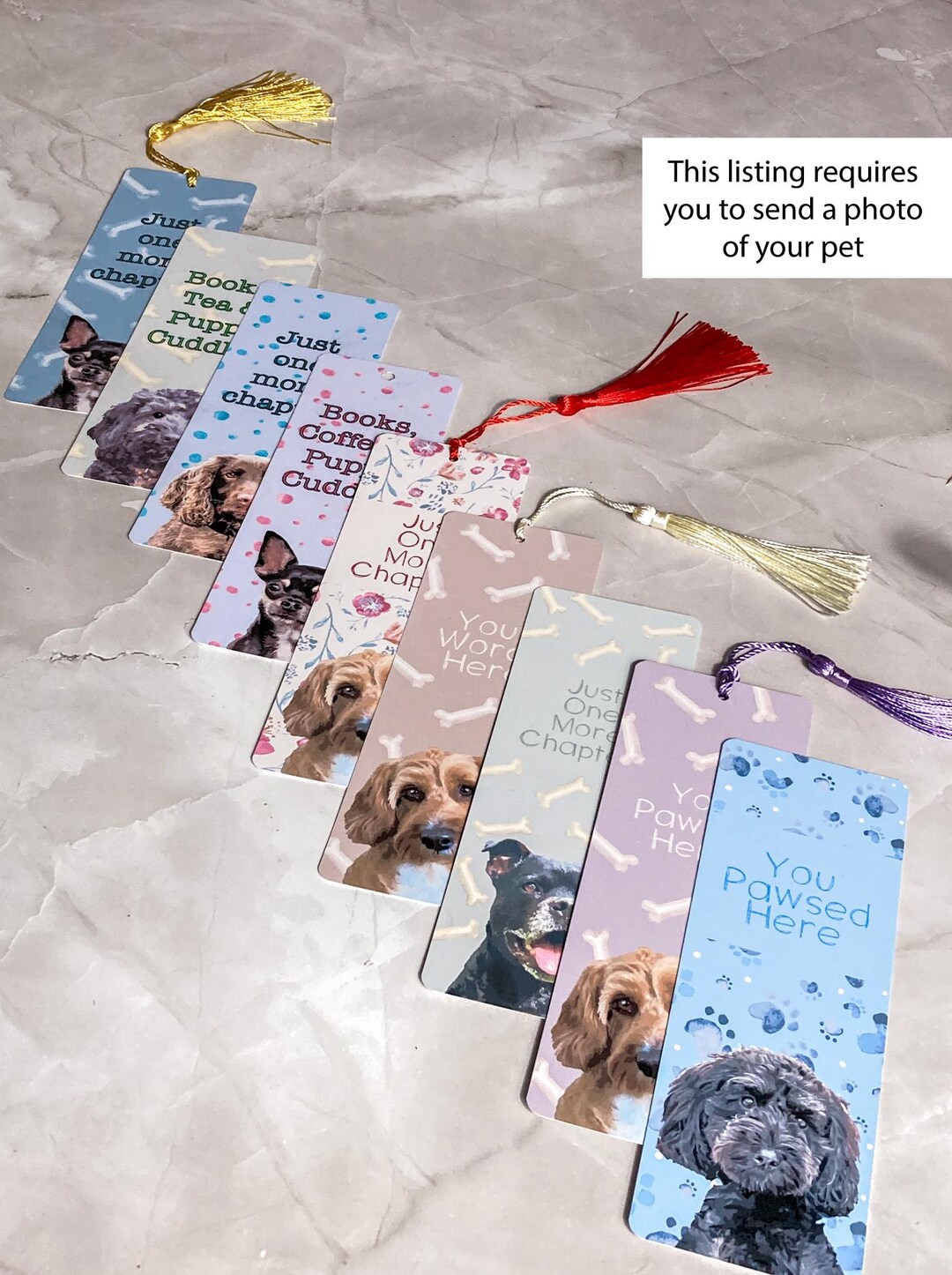 Custom Pet Bookmark, Personalised Pet Portrait, Dog Gift, Pet Owner ...