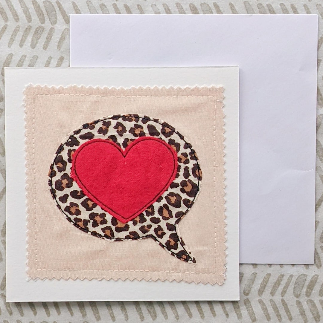 Mini Leopard Print Note Card | 4 X 4 Inch Card | Heart Greetings Card ...