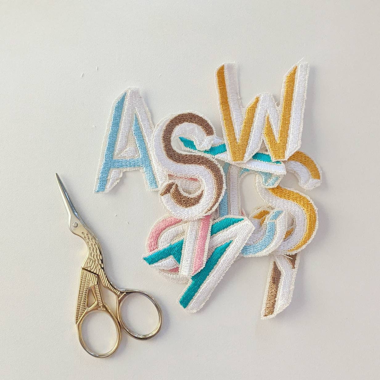 Custom Iron on Letter Patch, Two-tone Embroidery, DIY Apparel - Etsy
