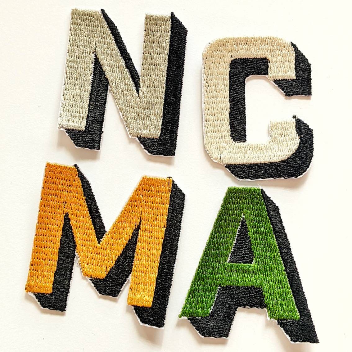 Custom Iron on Letters, 3D Block Colour Letter Patch, Iron-on Patch ...