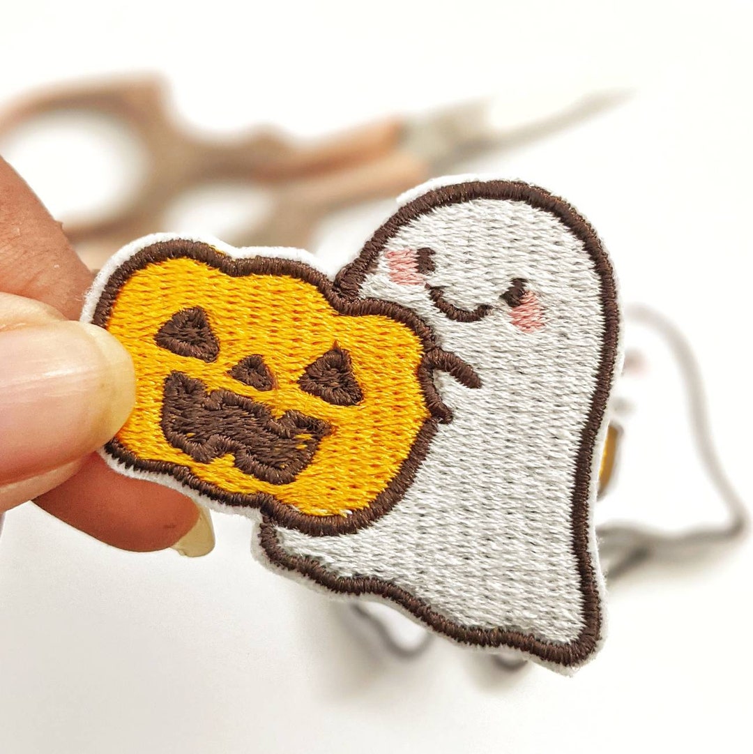 Ghost and Pumpkin Patch | Iron-on Patch | Halloween Patch | Boo Patch ...