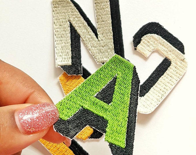 Custom Iron on Letters Patch, 2 Tone Double Colour Letter Patch, Iron ...
