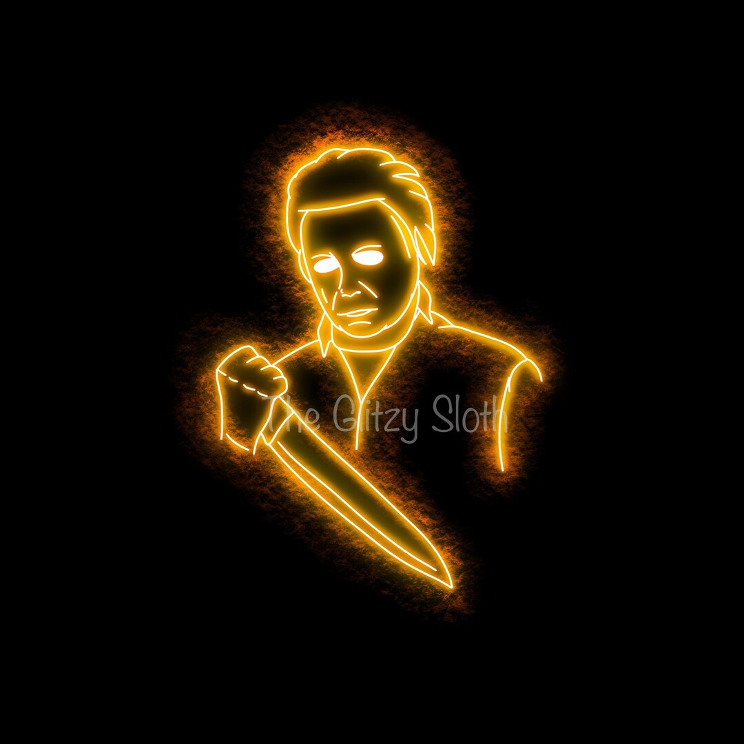 Neon Horror Character PNG Michael - Etsy