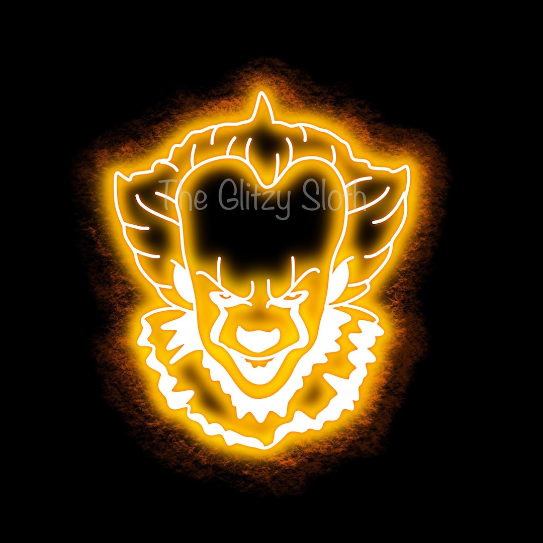 Neon Horror Character PNG Pennywise - Etsy