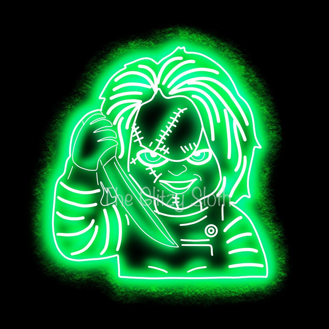 Neon Horror Character PNG Chucky - Etsy