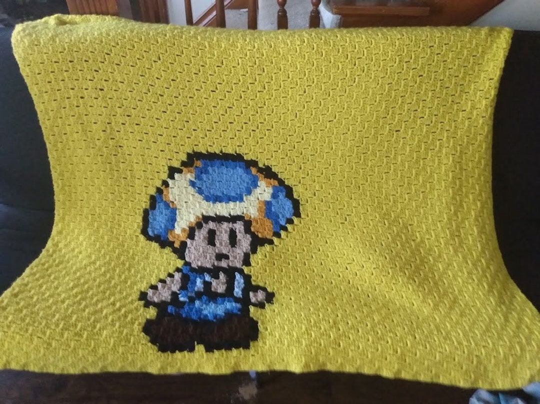 Super Mario Universe's Ice Toad Inspired C2C Crochet Afghan Throw ...