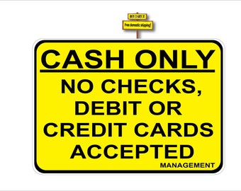 Cash Only Sticker | Etsy