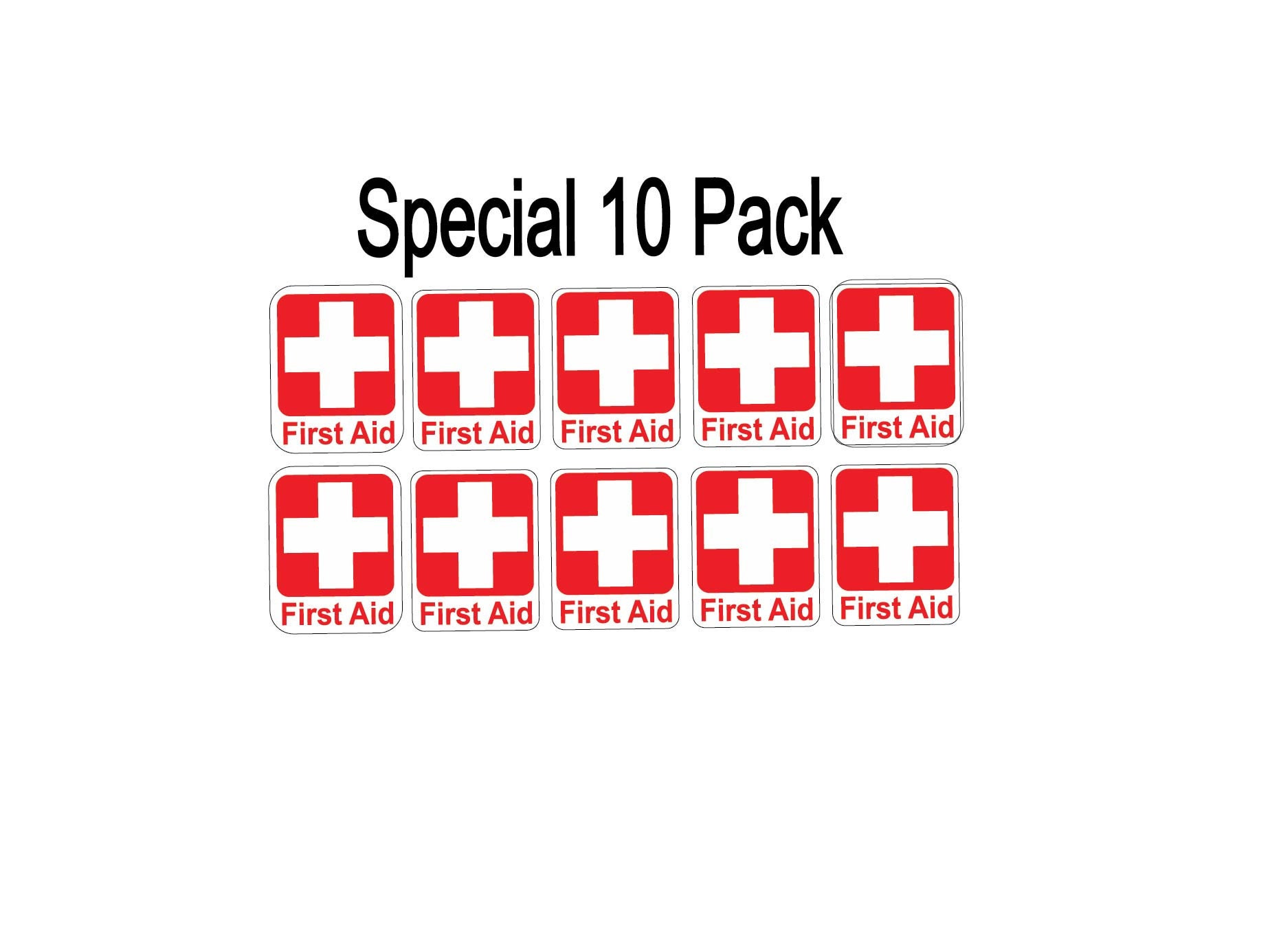 10 Pack First Aid Red Cross Decal Sticker t135t | Etsy