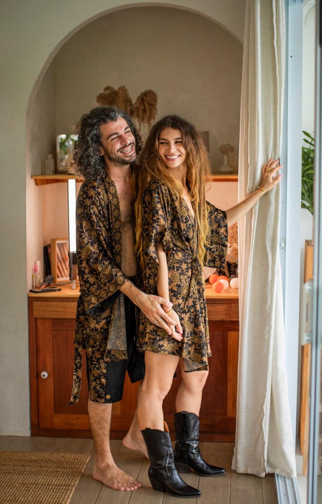 Boho Sun Silky Kimono Robe for Women ~ Elegant Spa or Lounge Wrap ...