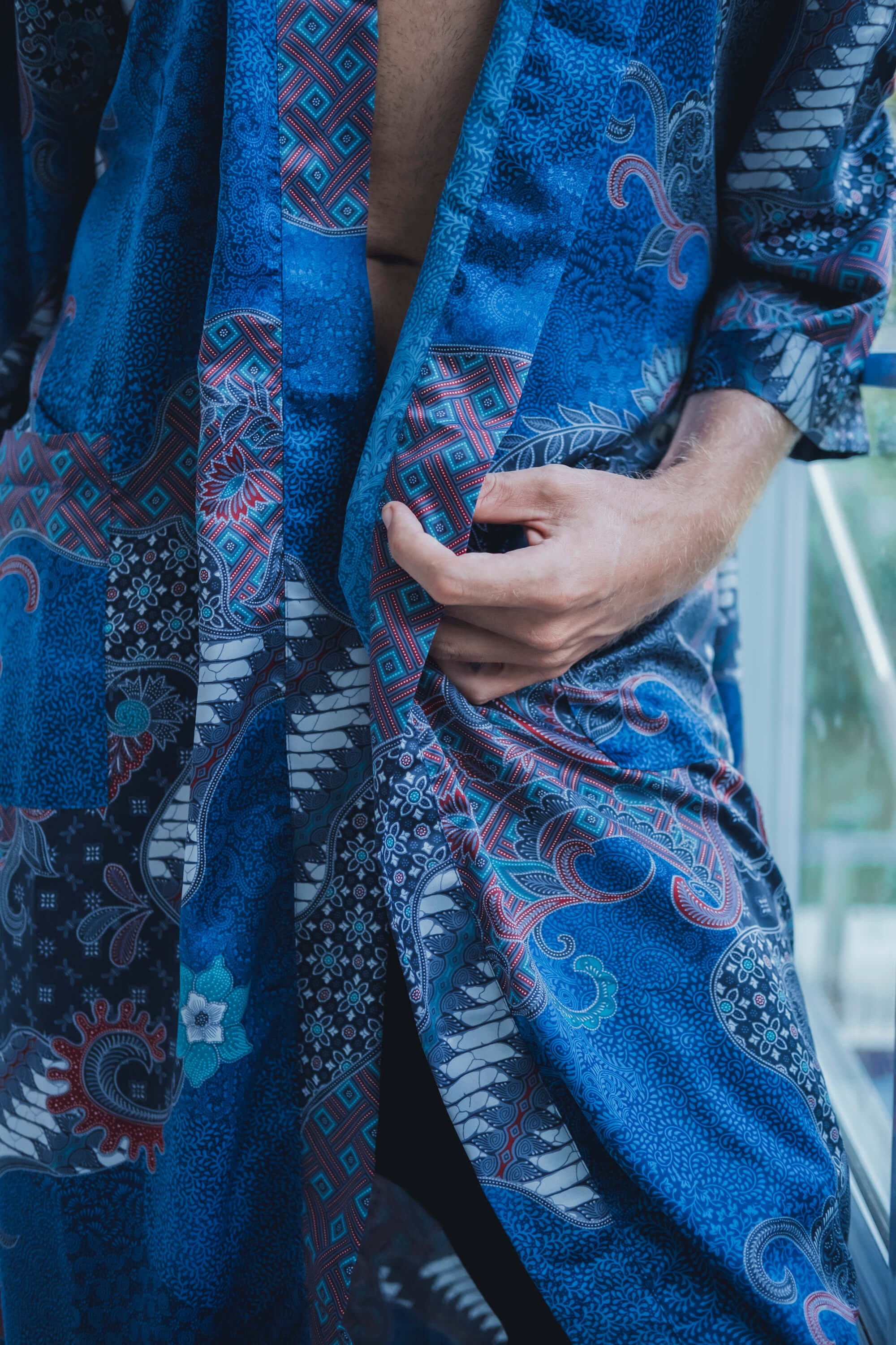 Bohemian Men Silk Kimono Dark Blue Silk Kimono Robe for Man - Etsy Ireland