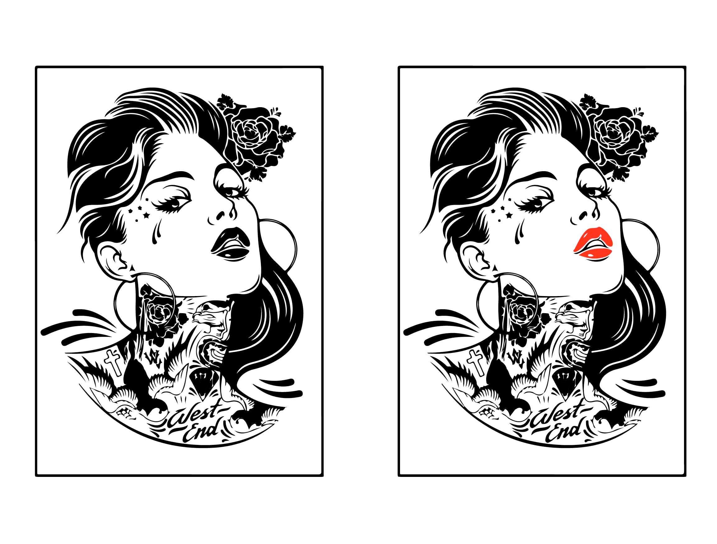 Girl and Tattoo Svg Cut archivo Girl Svg Tattoo Svg Lady - Etsy España