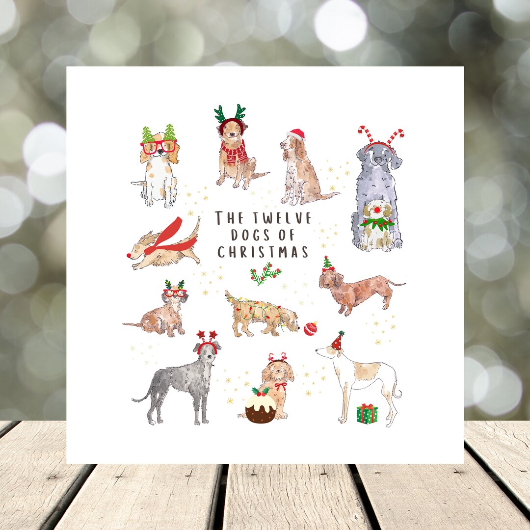 Handmade 'the Twelve Dogs of Christmas' Card - Etsy UK