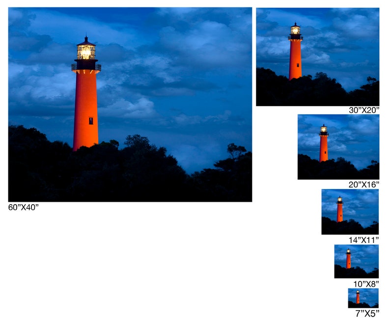 Jupiter Inlet Lighthouse at Night - Etsy