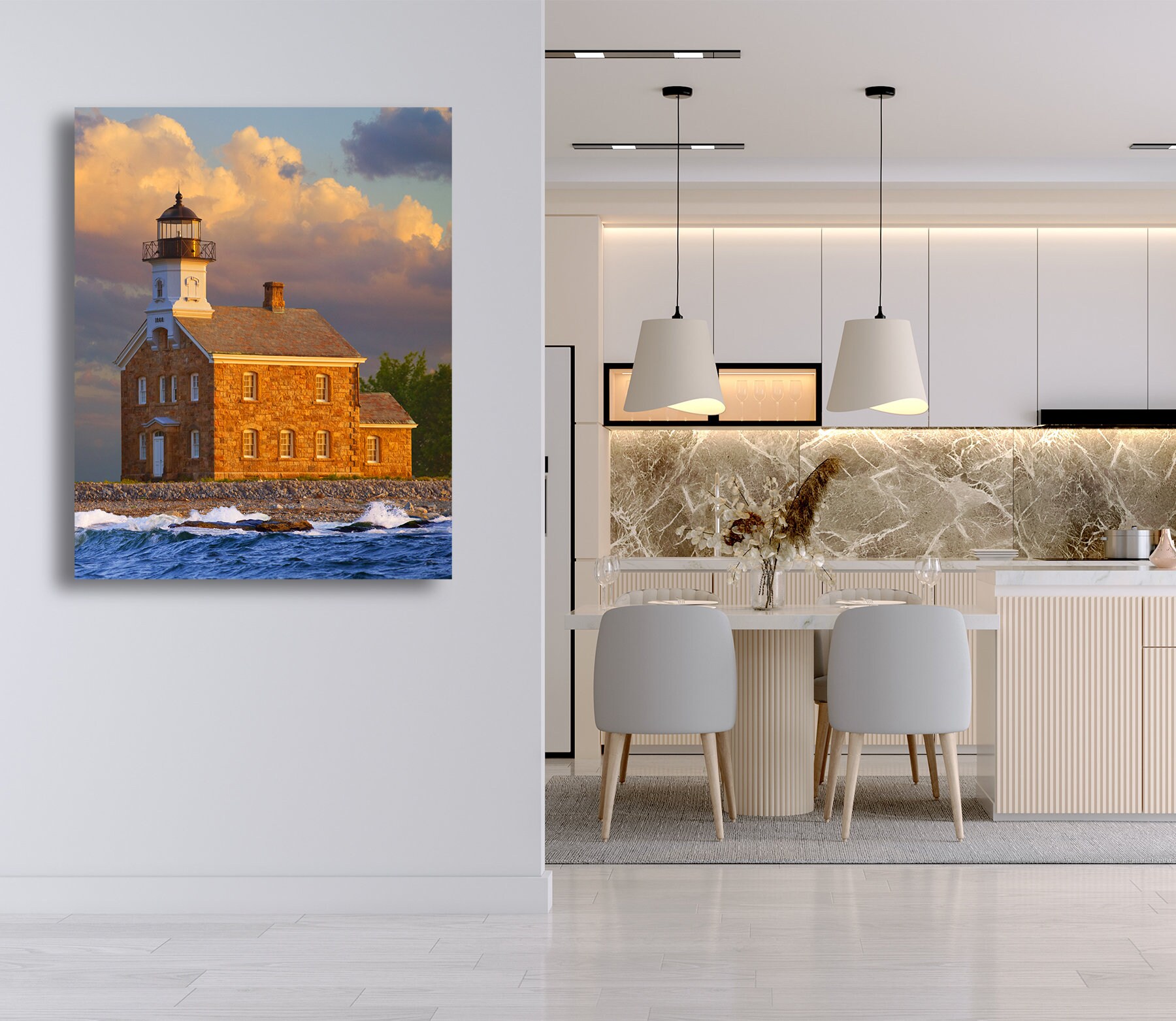 Sheffield Island Lighthouse: Long Island Sound Artwork - Etsy