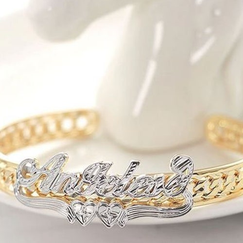 Custom Bangle Bracelet Name Bangle Personalized Bangle - Etsy