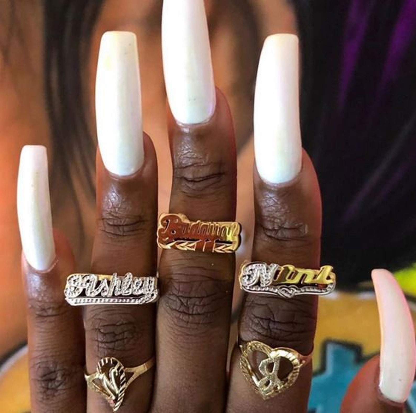 18K/Custom Name Ring Personalized Name Ring Name Plate | Etsy