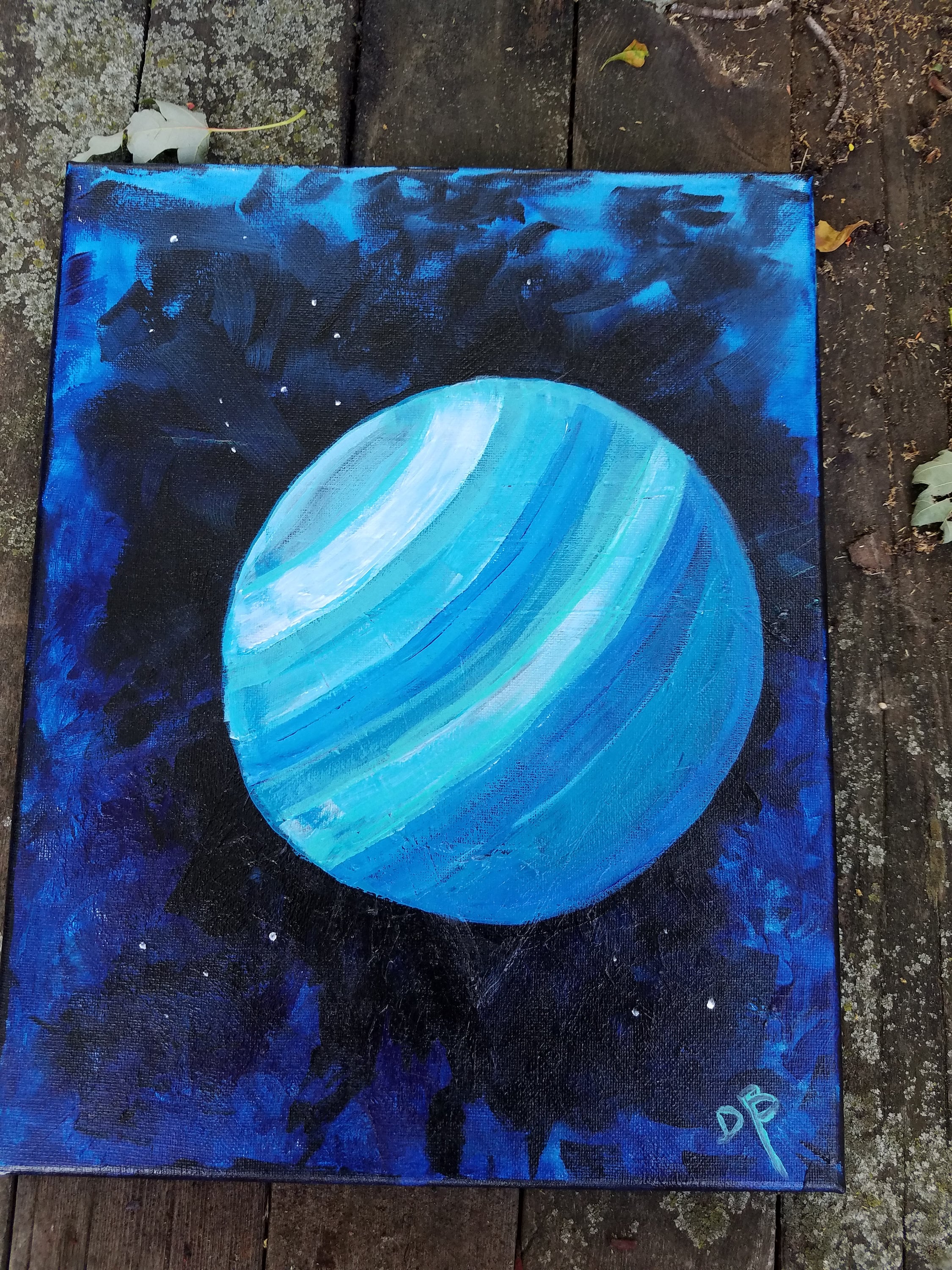 Acrylic Painting Uranus in Space Artwork Cosmic Art. - Etsy UK