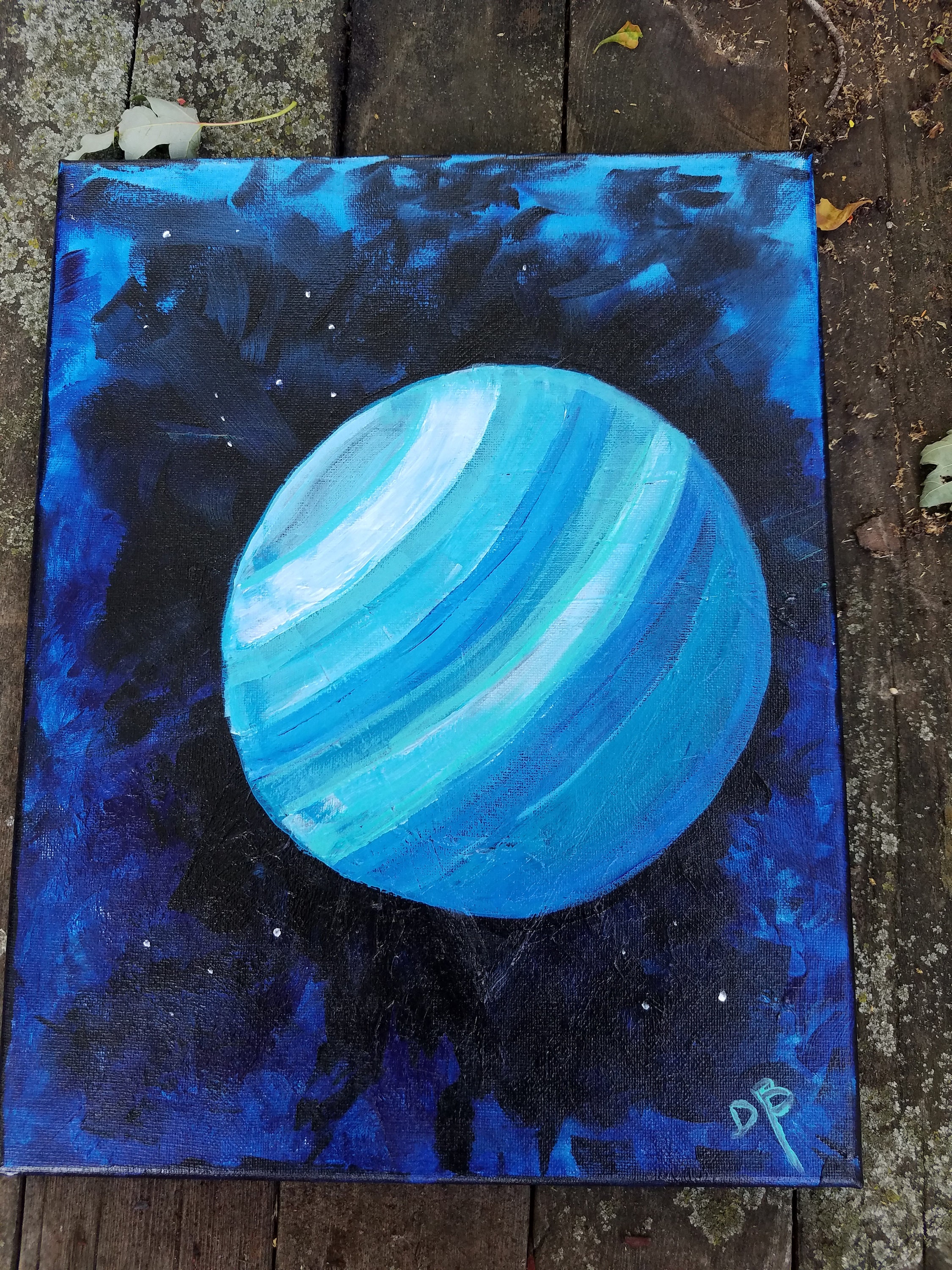Acrylic Painting Uranus in Space Artwork Cosmic Art. - Etsy UK