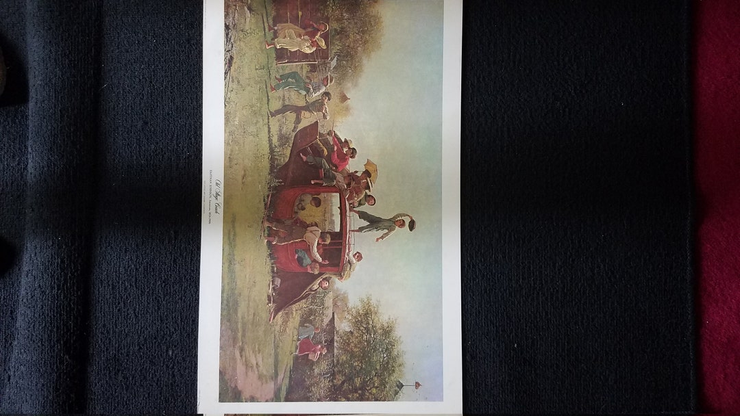 Vintage Litho Old Stage Coach - Etsy