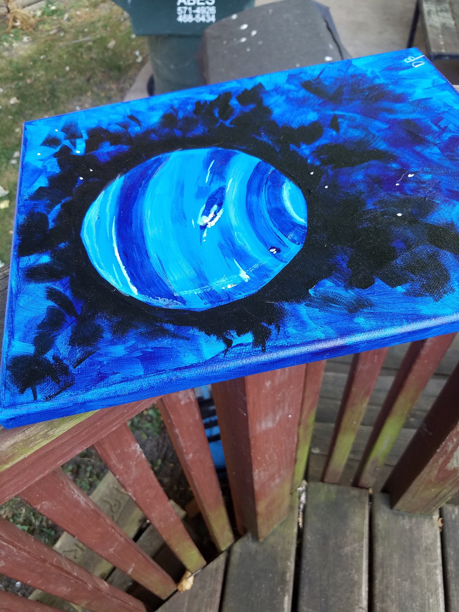 Acrylic painting, Neptune, cosmic art. - Etsy.de