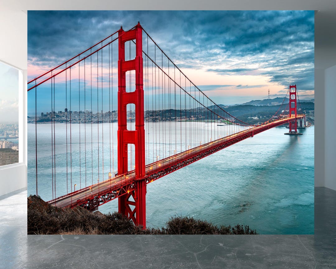 Golden Gate Bridge Wall Mural, Peel and Stick Vinyl Decal - Etsy