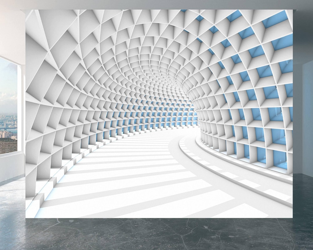 3D Tunnel Effect Wall Mural, Peel and Stick Vinyl Decal - Etsy