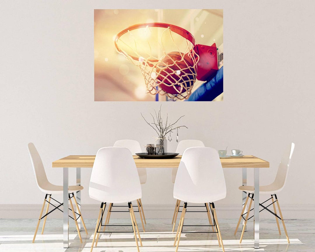 Basketball Hoop Wall Decal - Peel and Stick Vinyl Art - Etsy