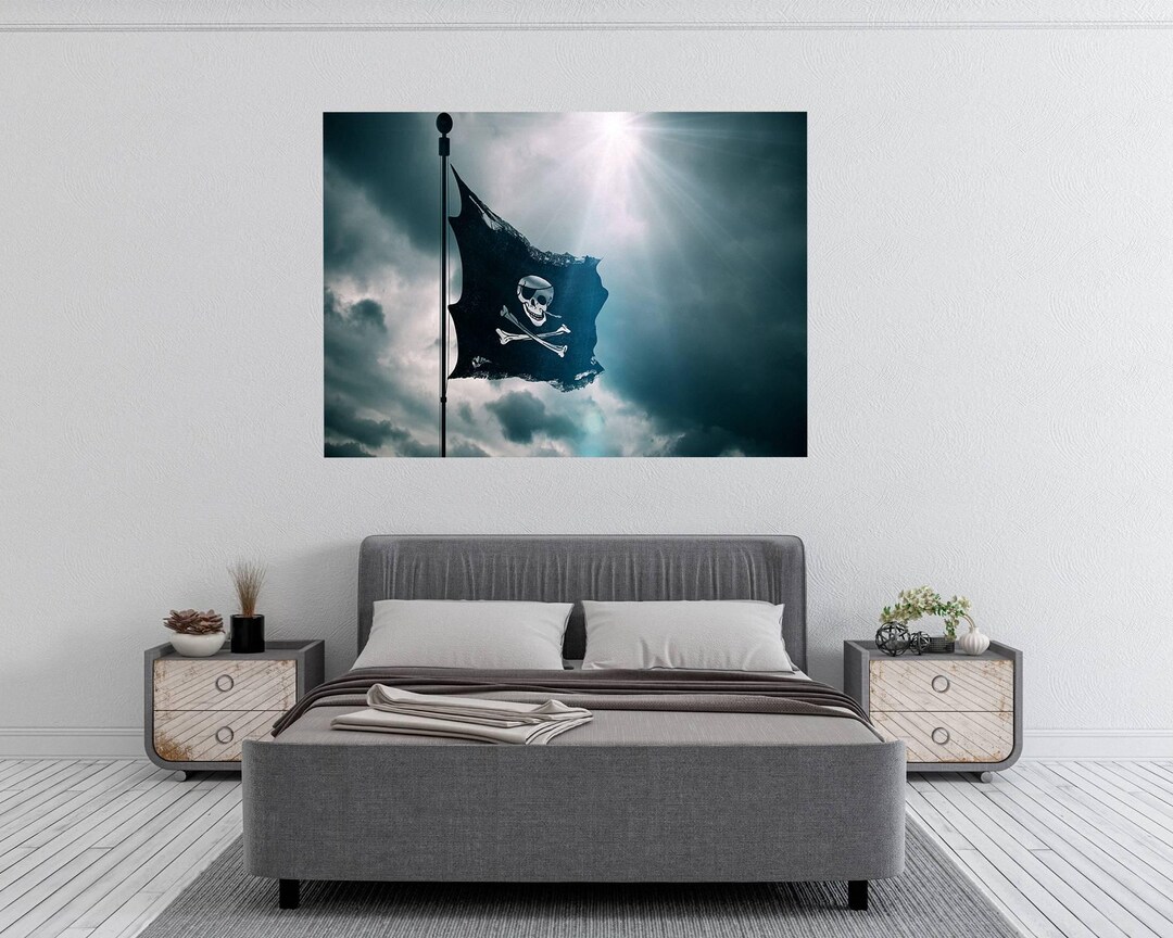 Wall Sticker Pirate Ship Flag Window Home Decor Decal Living Room ...