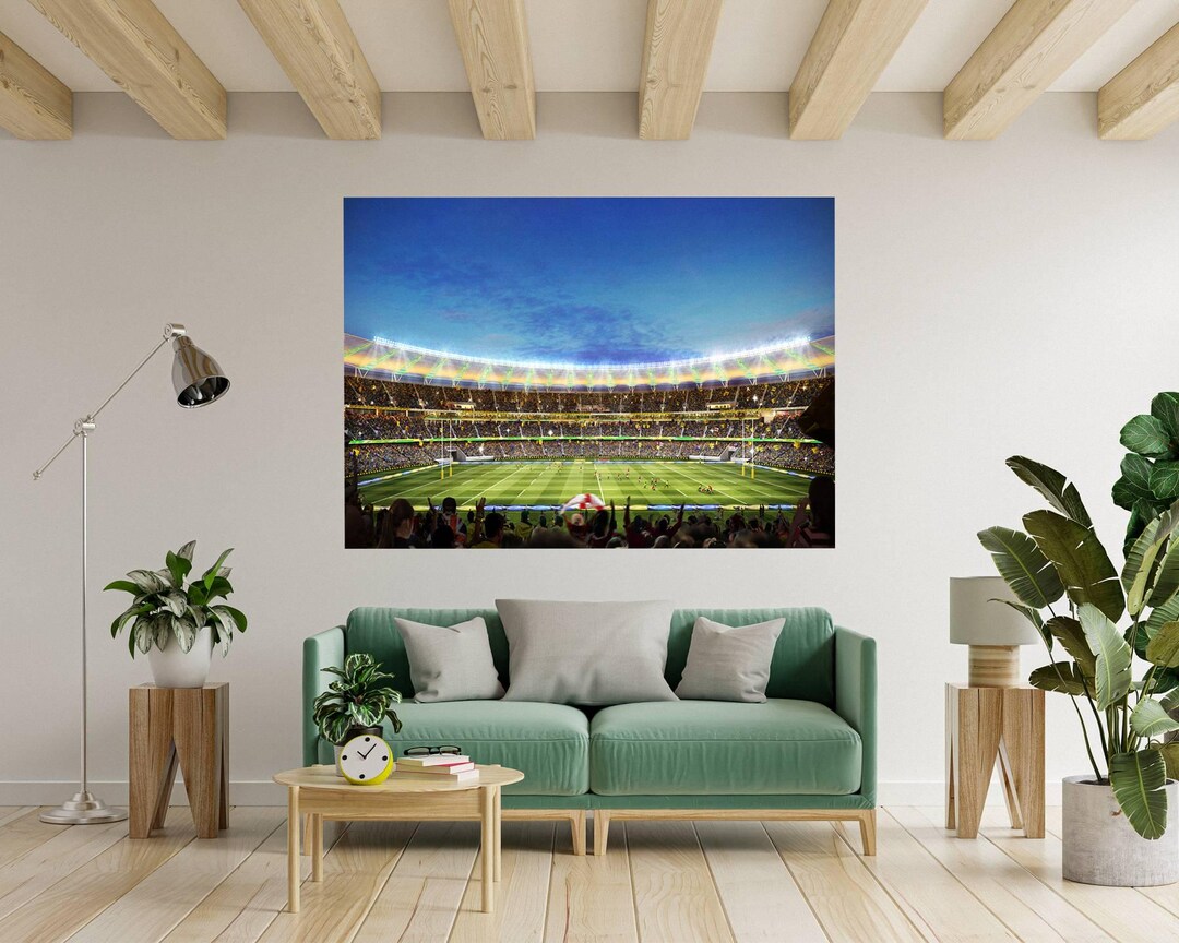 Wall Sticker Rugby Stadium Window Home Decor Decal Living Room Bedroom ...