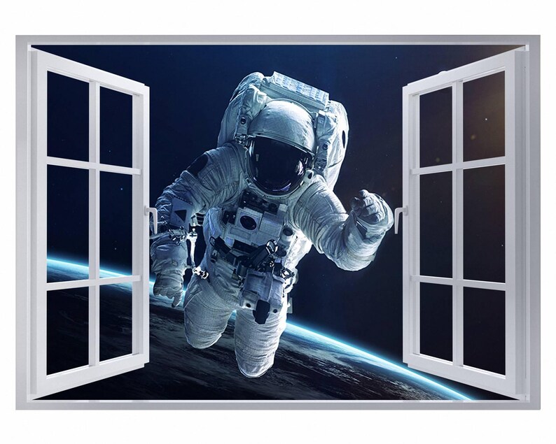 Astronaut Wall Decal: Peel and Stick Home Decor - Etsy