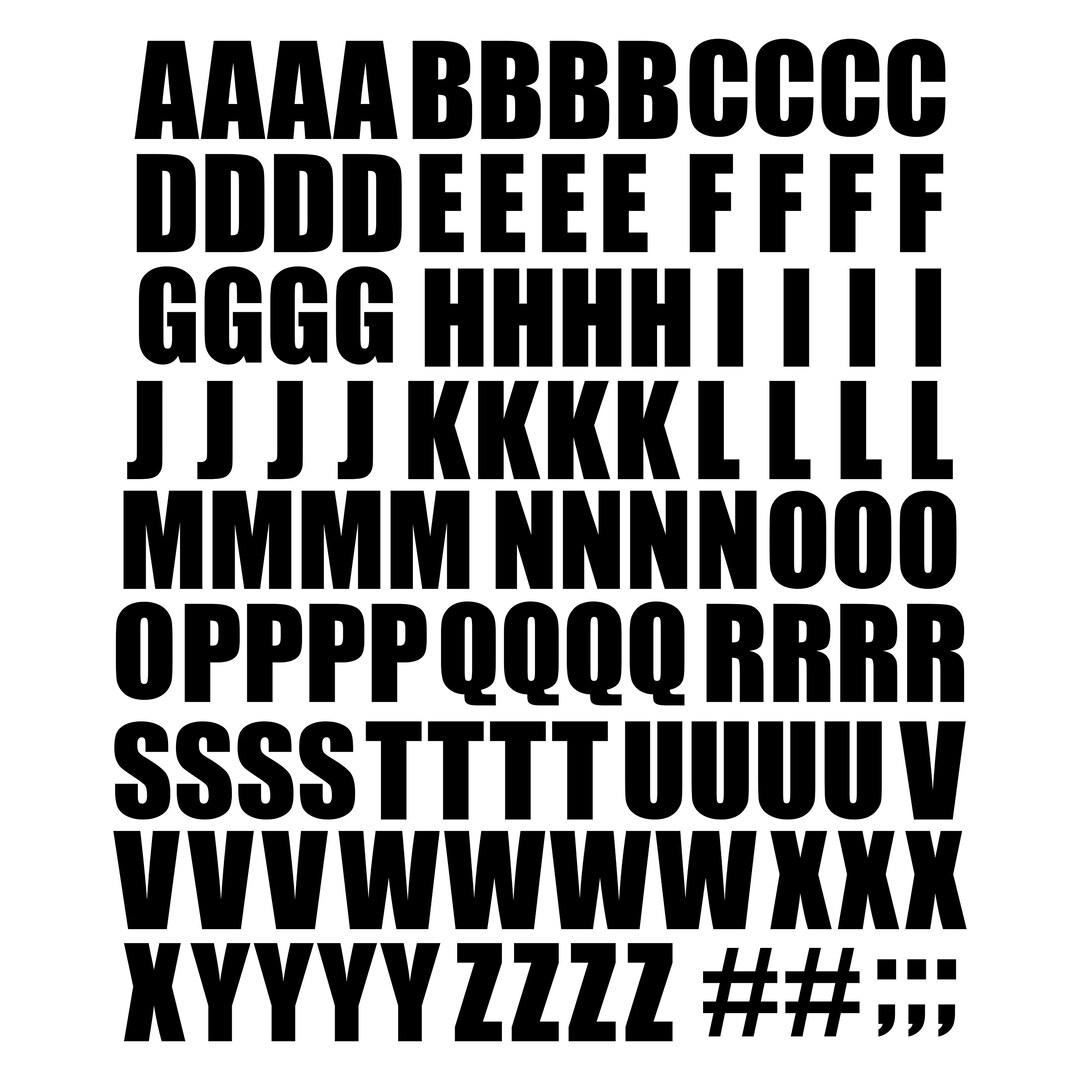 Alphabet 109 Letters Scrapbook Craft Cards Vinyl Sticker Decal ...