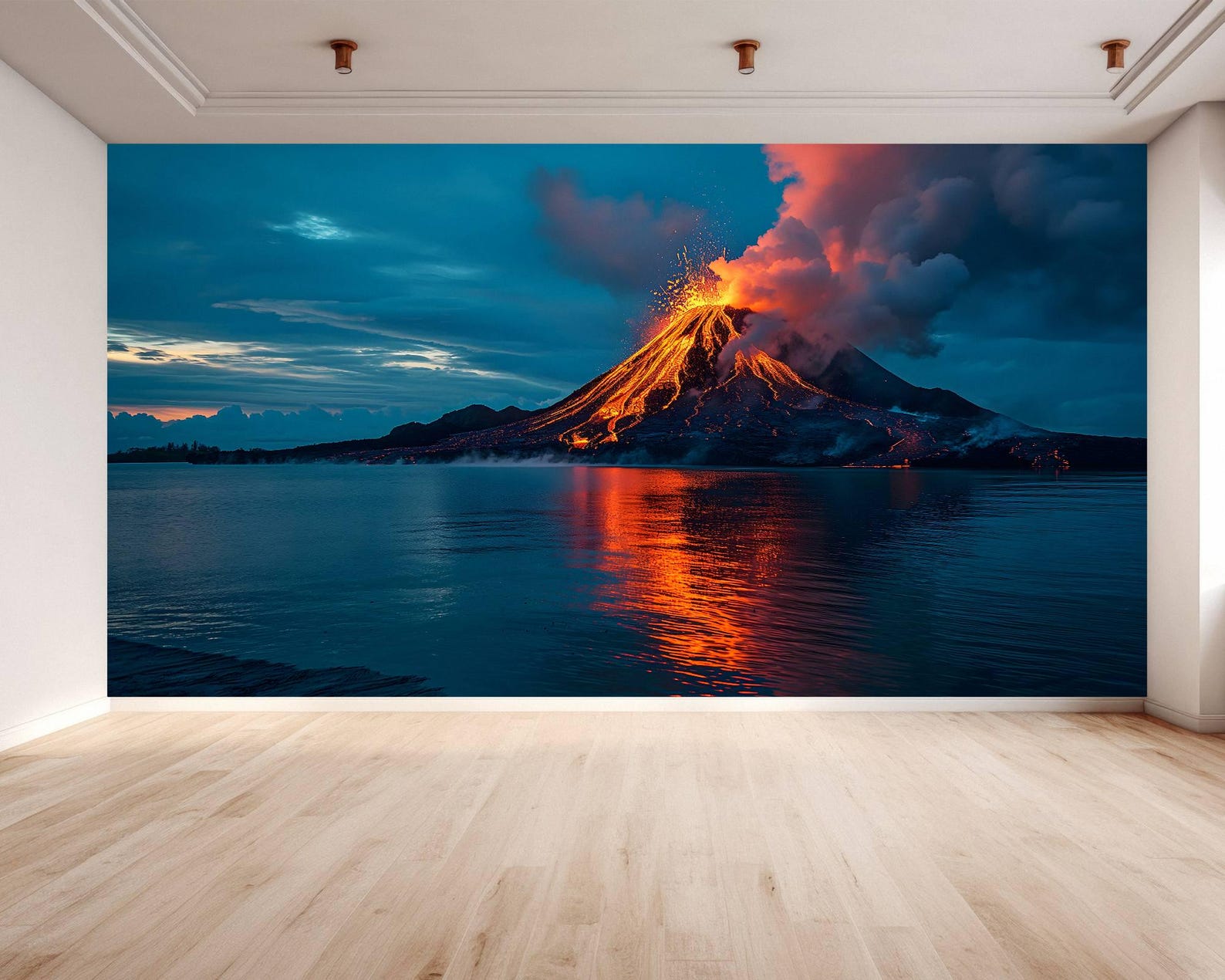 Wall Mural Volcano Eruption Home Decor Decal Living Room Bedroom Art ...