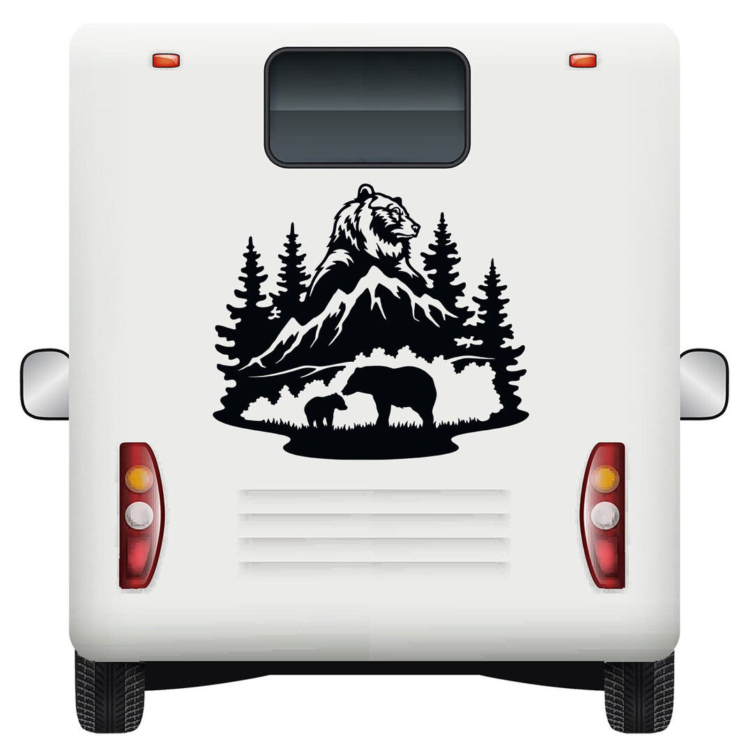 Car Stickers Wildlife Bear Camper Van Motorhome Window Bumper Decal ...