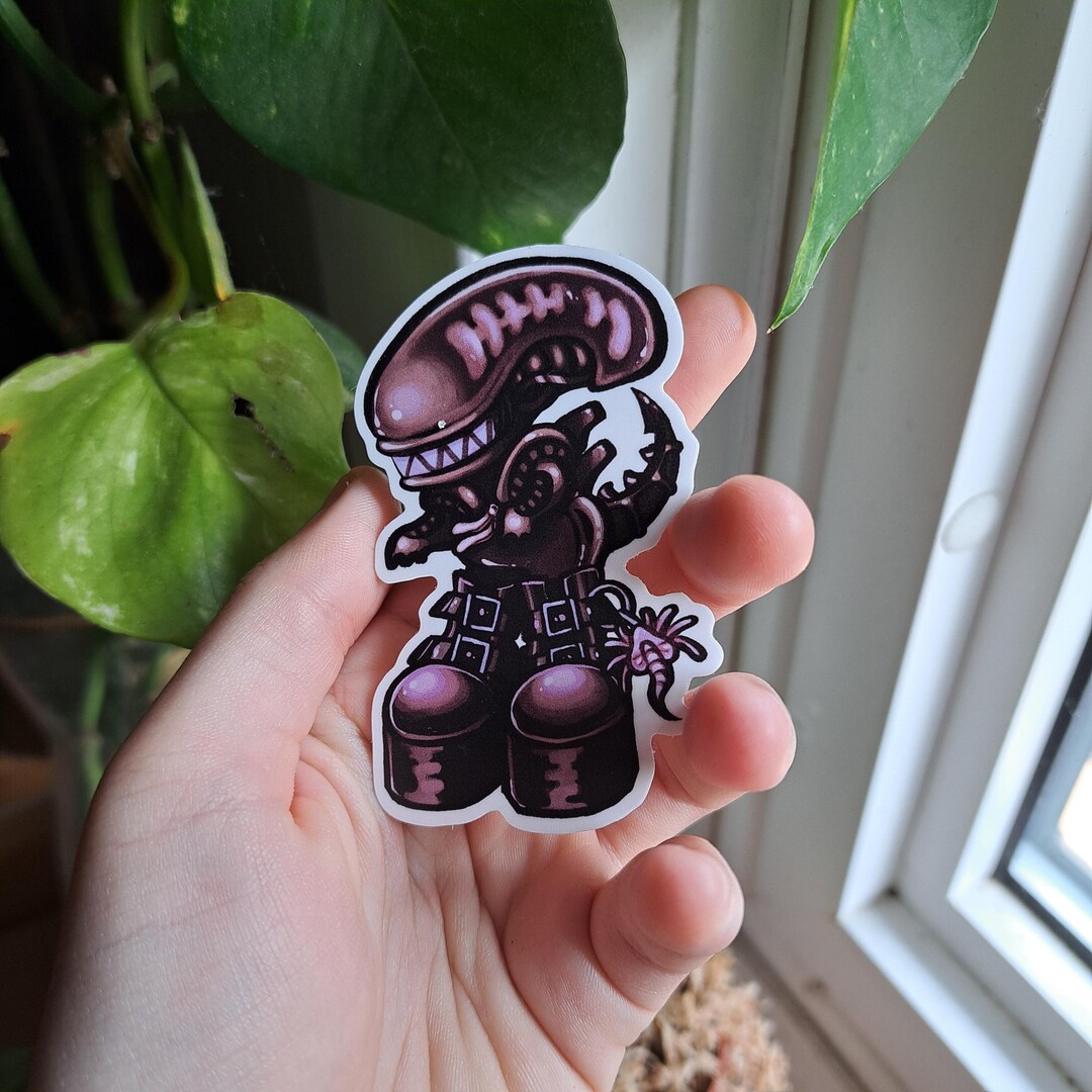 Chibi Goth Stompers Alien Vinyl Sticker - Etsy