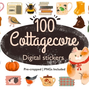 Cottagecore Sticker Pack | Digital Planner Stickers | iPad Sticker ...