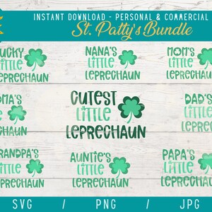 LUCKY LITTLE LEPRECHAUN Svg Bundle for Kids and Baby St. Patrick's Day ...