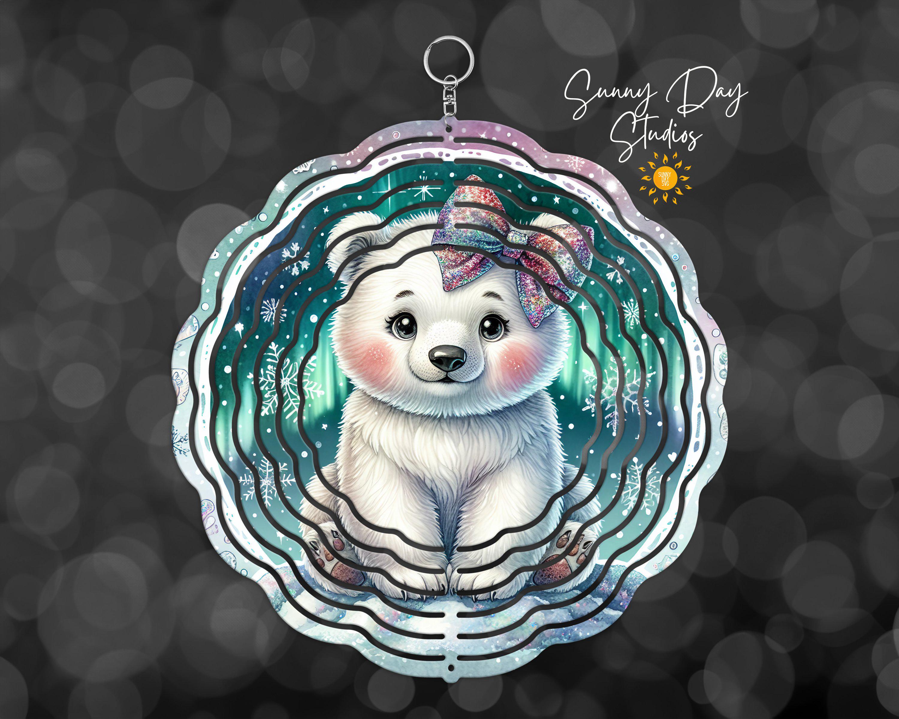 Cute Polar Bear Wind Spinner PNG, Colorful Sublimation Designs, DIY ...