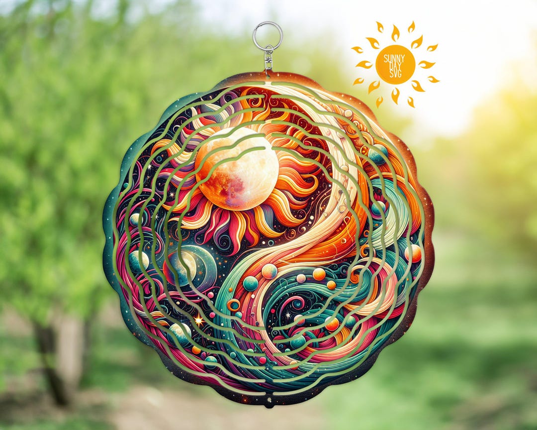 Sun Wind Spinner PNG, Yin Yang Celestial Sublimation Designs, DIY ...