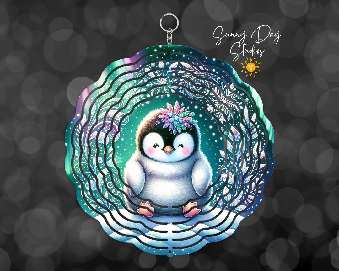 Cute Penguin Wind Spinner PNG, Winter Sublimation Designs, DIY Garden ...