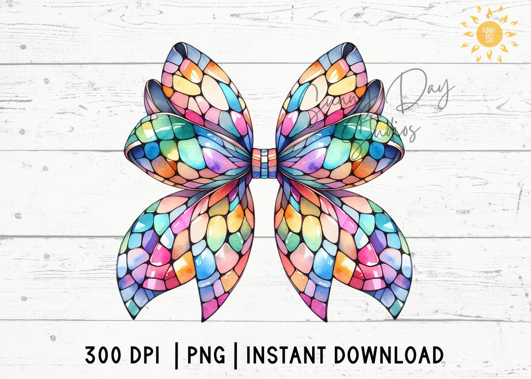Pastel Rainbow Coquette Bow PNG, Cute Girly Hairbow Digital Art, Trendy ...