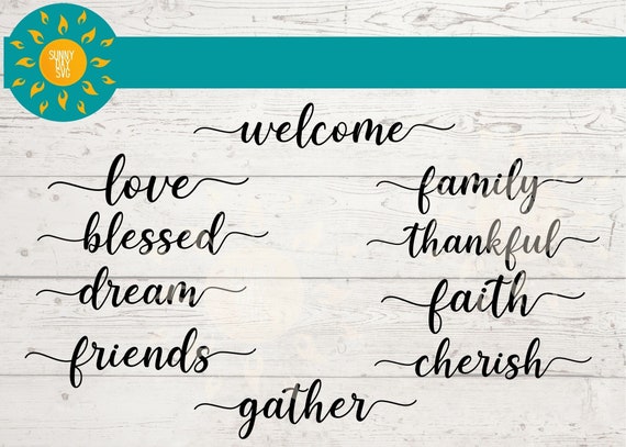 HAND LETTERED WELCOME Svg Bundle Blessed Gather Love Dream | Etsy
