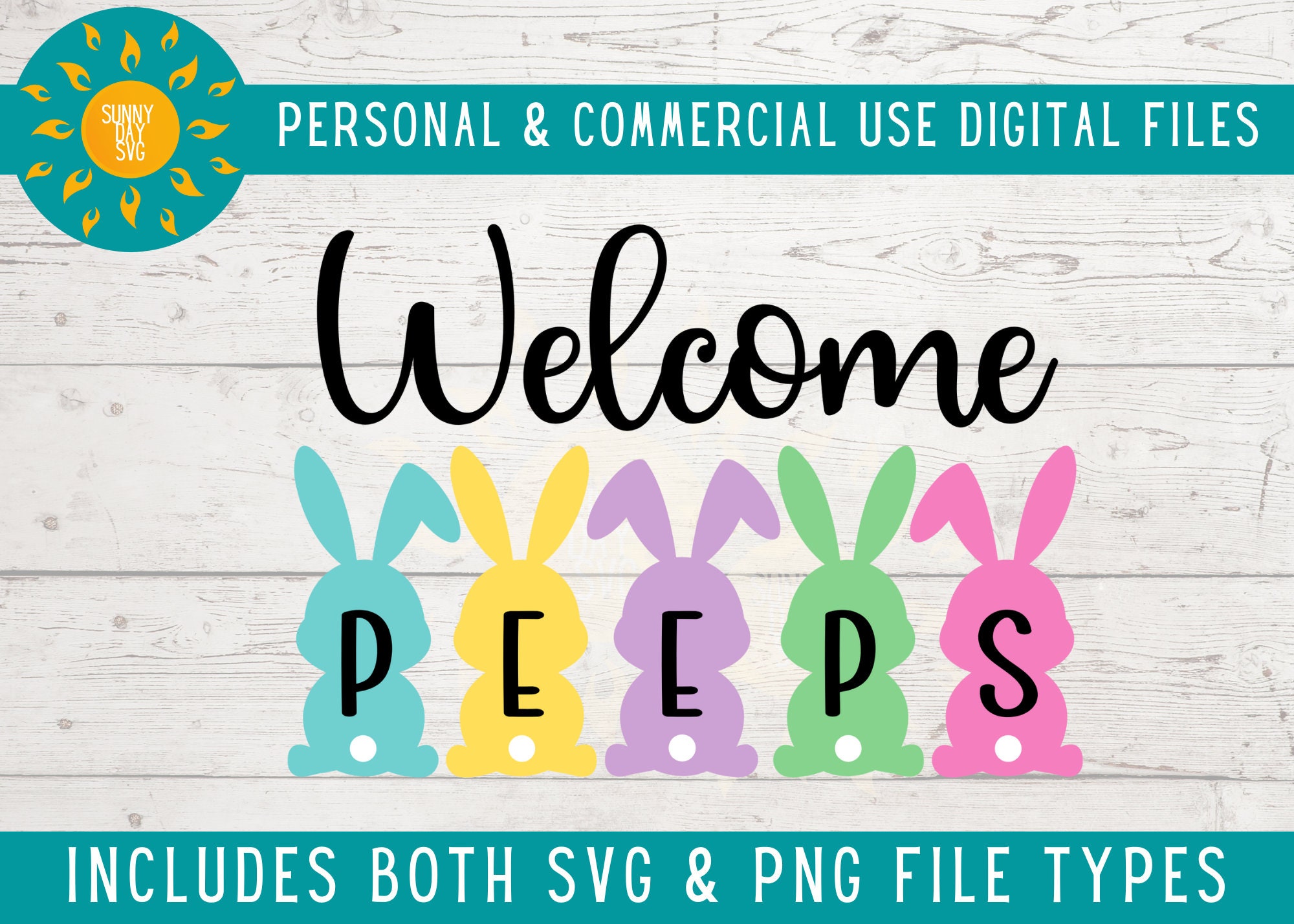 Welcome Peeps SVG, Funny Easter Bunny SVG for Shirts and Doorhanger ...