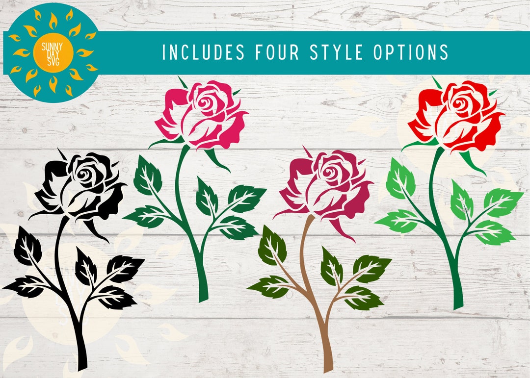ROSE SVG, FLOWER svg files, rose png bundle, rose clip art, hand drawn ...