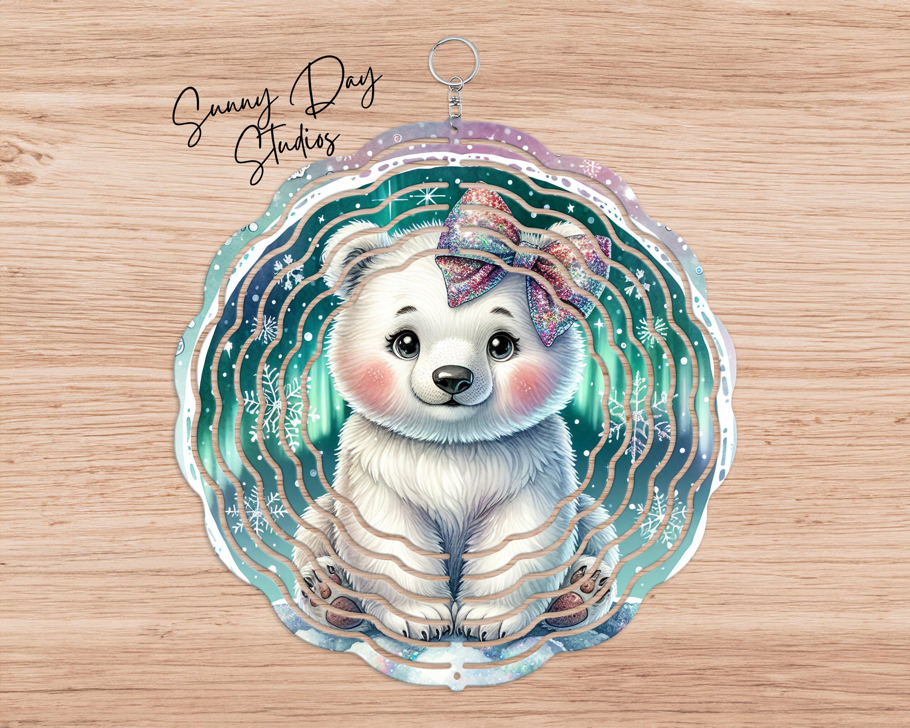 Cute Polar Bear Wind Spinner PNG, Colorful Sublimation Designs, DIY ...