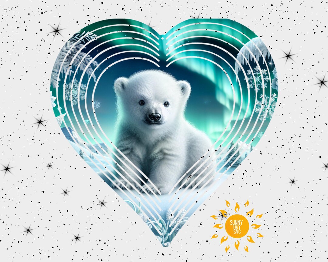 Polar Bear Wind Spinner PNG, Colorful Sublimation Designs, DIY Garden ...