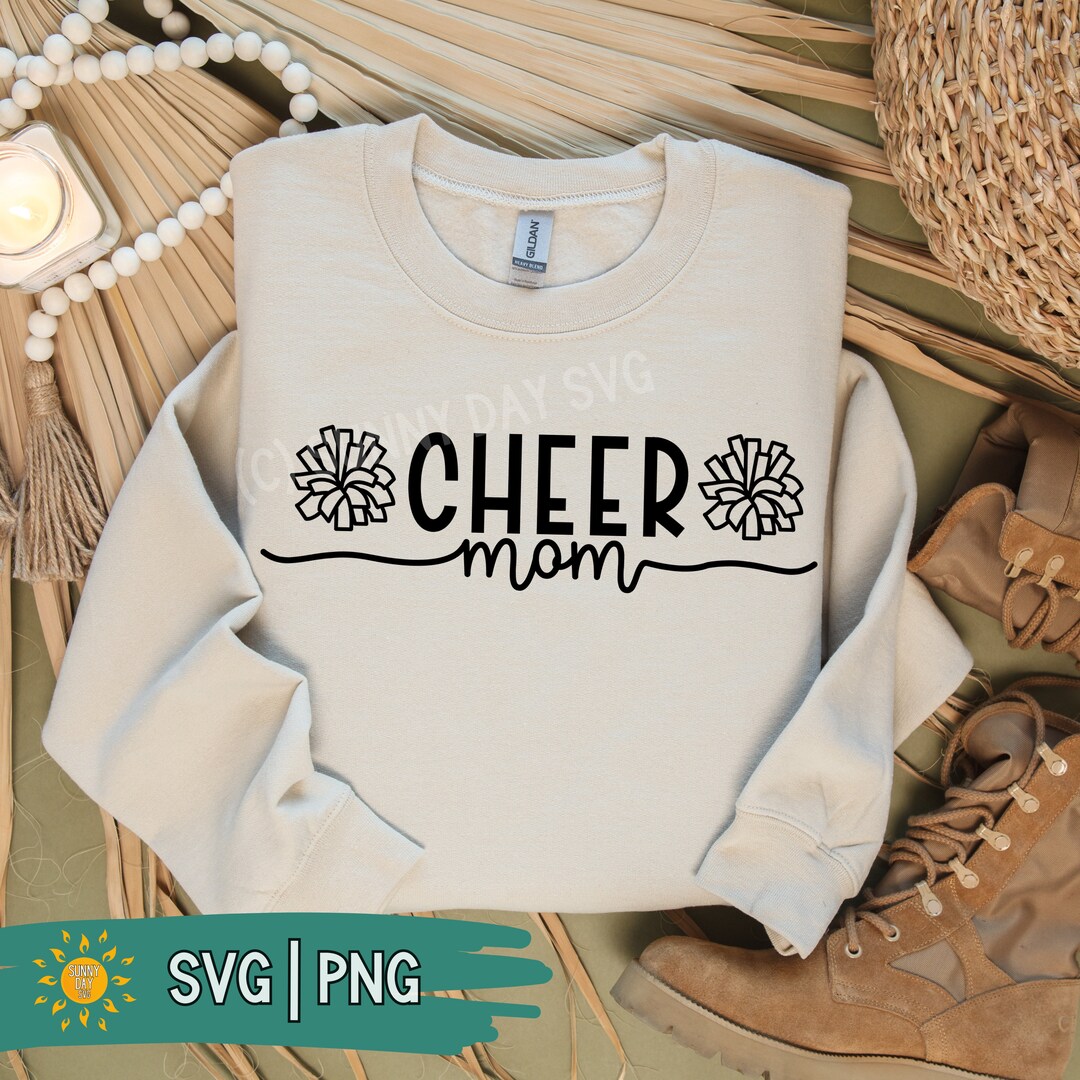 Cheer Mom SVG, Bleacher Cheerleader Team Mama Png, Pompom Dance Clipart ...