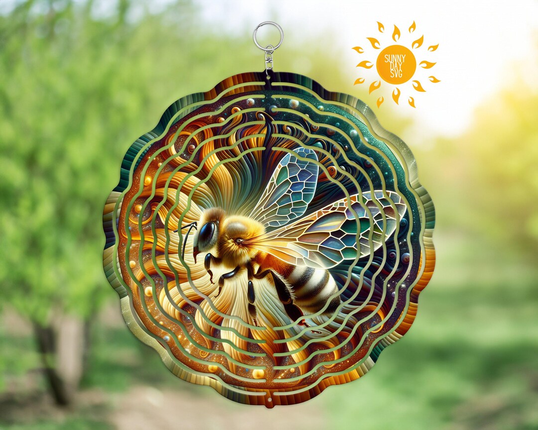 Floral Insect Wind Spinner PNG, Bee Wasp Colorful Sublimation Designs ...